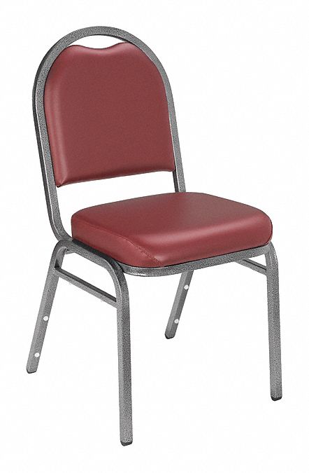 Silvervein Steel Stacking Chair with Burgundy Seat Color, 1EA - Grainger