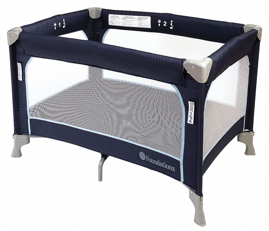 FOUNDATIONS Cuna Corral,Azul,40-1/4" L x 28-1/2" An - Cunas - 23TL93 ...