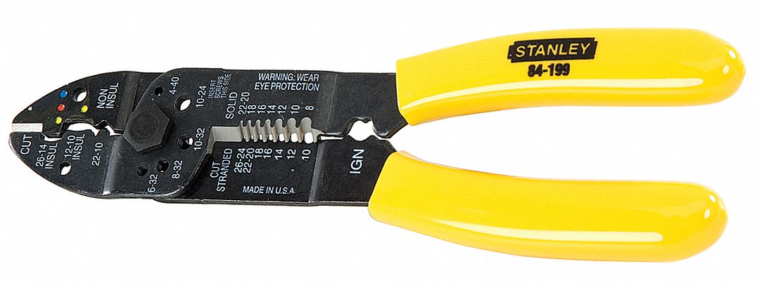 STANLEY 8" Solid and Stranded Wire Stripper, 8 to 26 AWG Capacity ...
