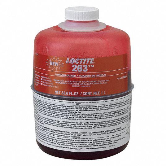 LOCTITE, 263, Red, Primerless High-Strength Threadlocker - 23UA31 ...