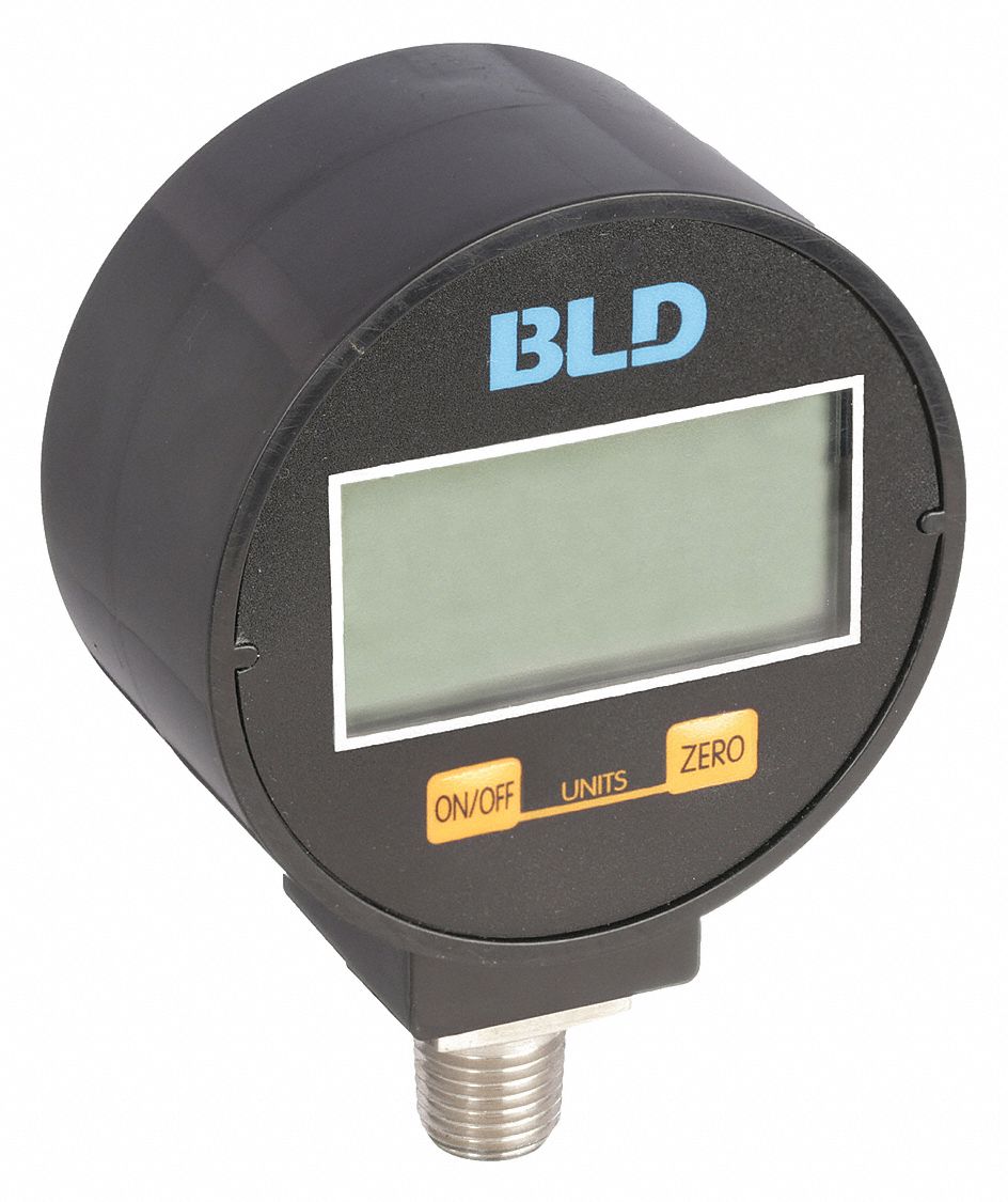 0 psi to 50 psi, For Dry Air & Gases, Digital Industrial Pressure Gauge ...