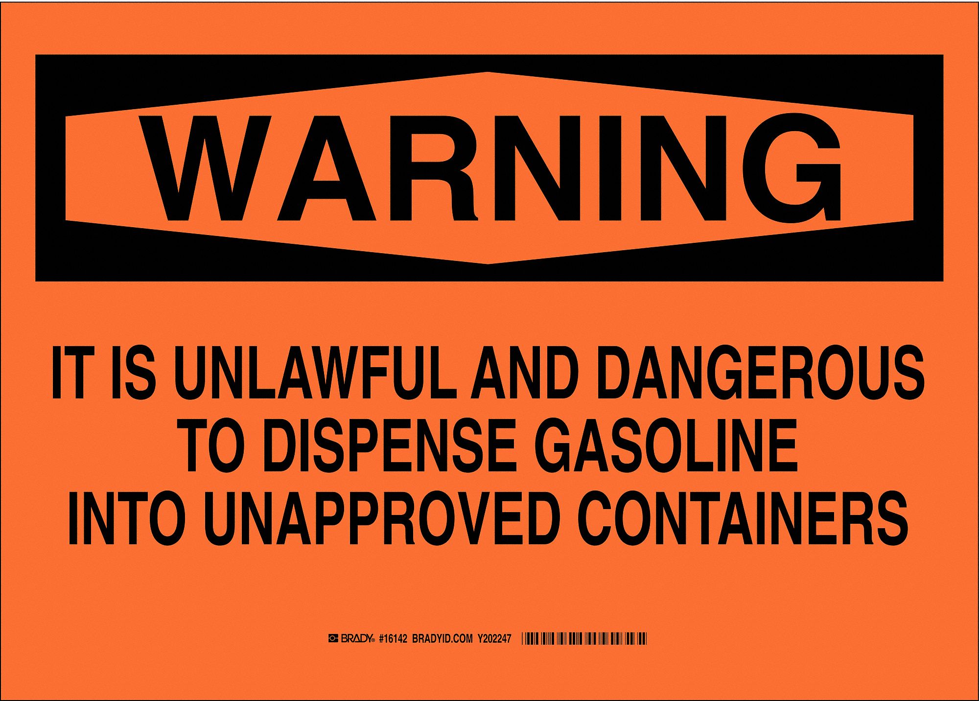 Plastic, Safety Sign, 14" Width, 10" Height, Orange, With Mounting ...