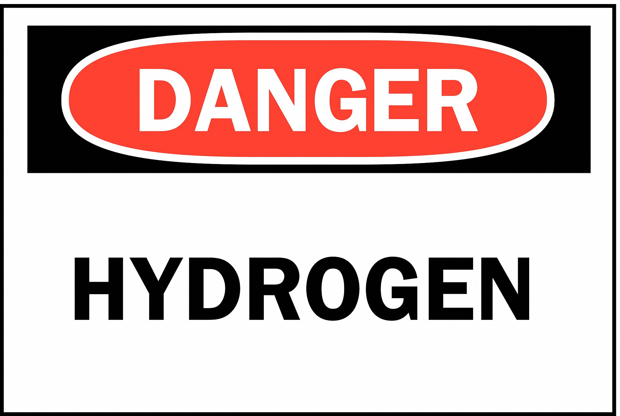 Safety Sign, Hydrogen, Header Danger, Rectangle, 10 in Height, 14 in ...