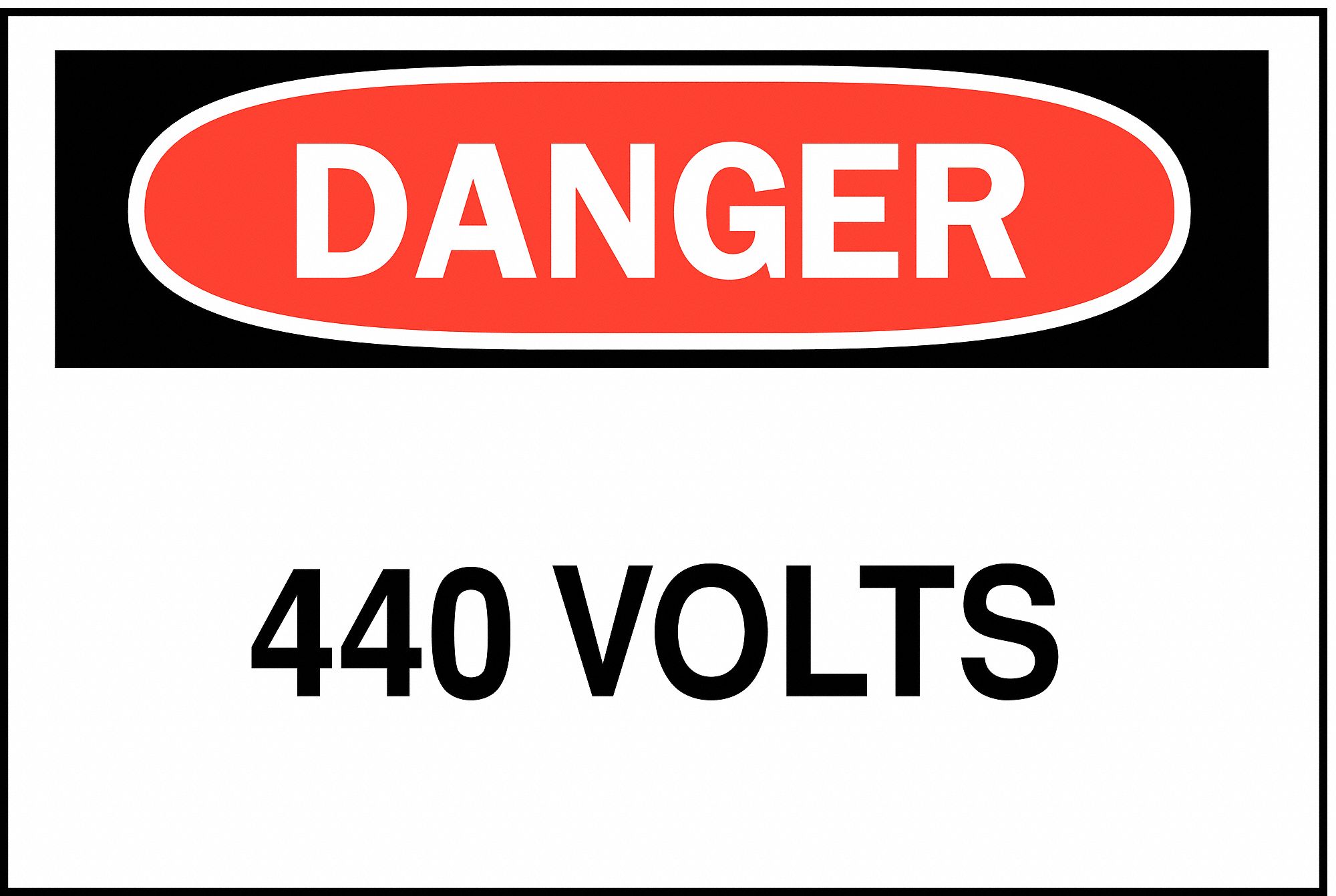 Safety Sign, 440 Volts, Header Danger, Rectangle, 10 in Height, 14 in ...