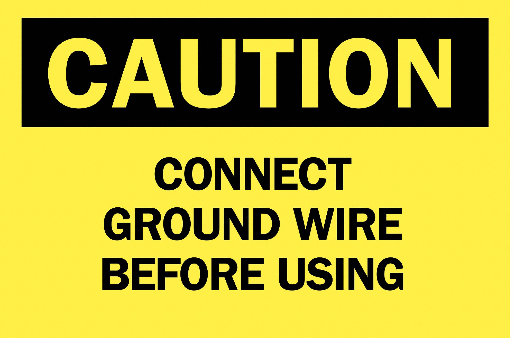 Caution Sign, Connect Ground Wire Before Using, Header Caution ...