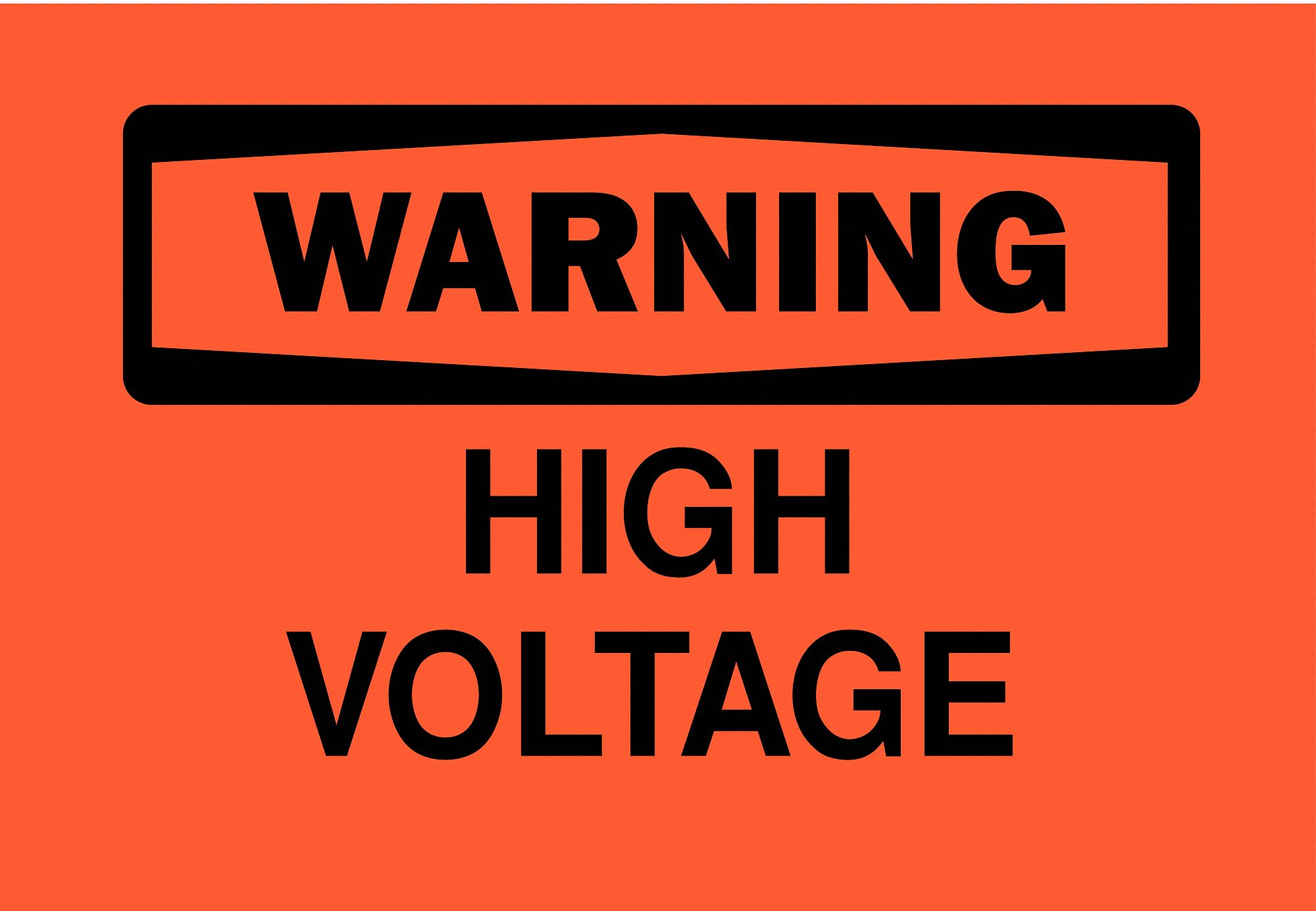 Safety Sign, High Voltage, Header Warning, Rectangle, 7 in Height, 10 ...