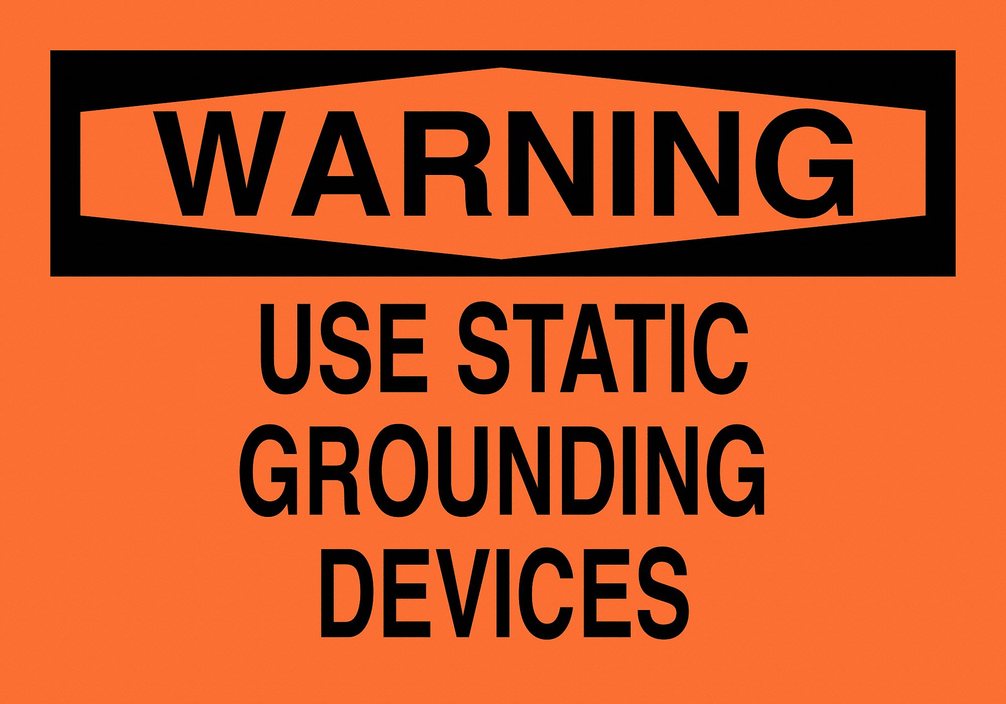 Safety Sign, Use Static Grounding Devices, Header Warning, Rectangle ...