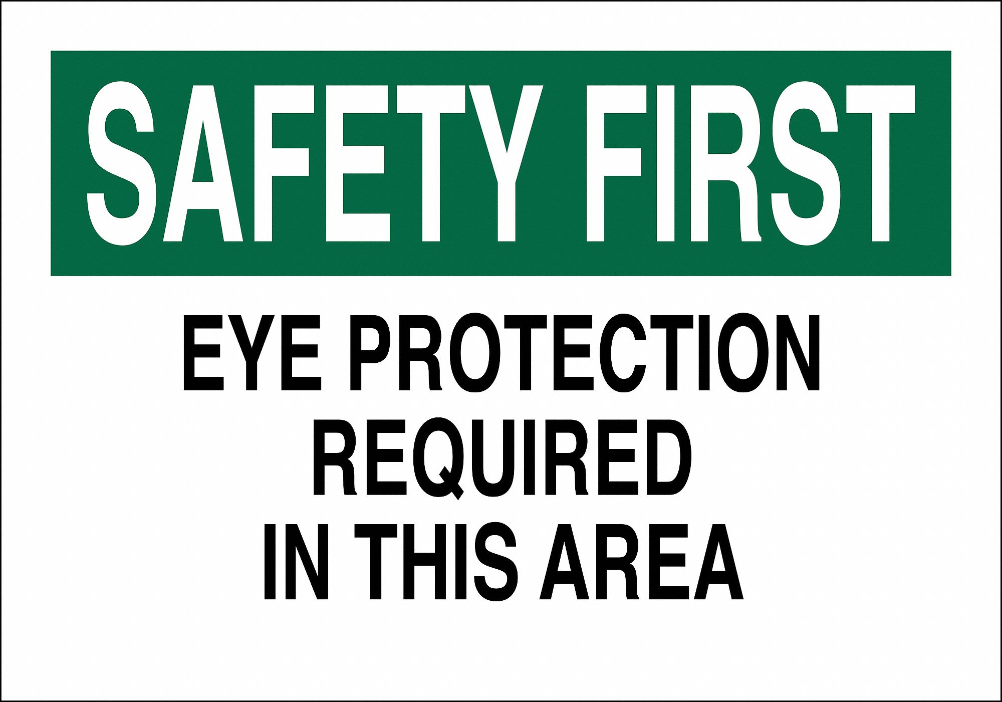 Personal Protection Sign, Eye Protection Required In This Area, Header ...