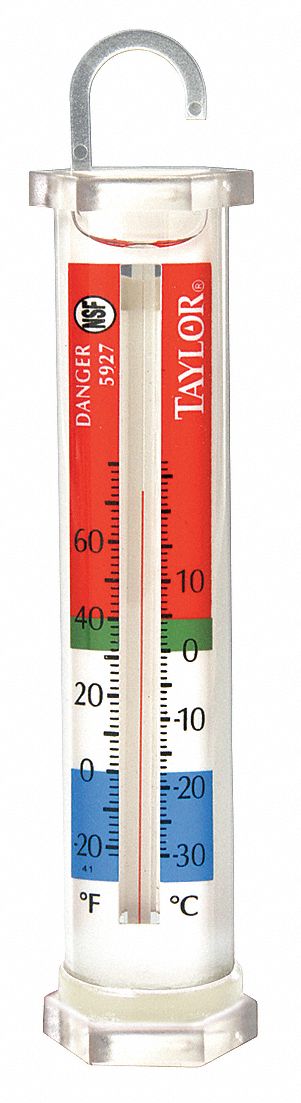 TAYLOR Liquid Filled Food Service Thermometer: Refrigerator/Freezer ...