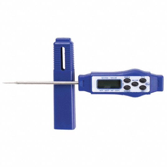 TAYLOR Digital Food Service Thermometer: Stem Thermometer, -40° to 450 ...