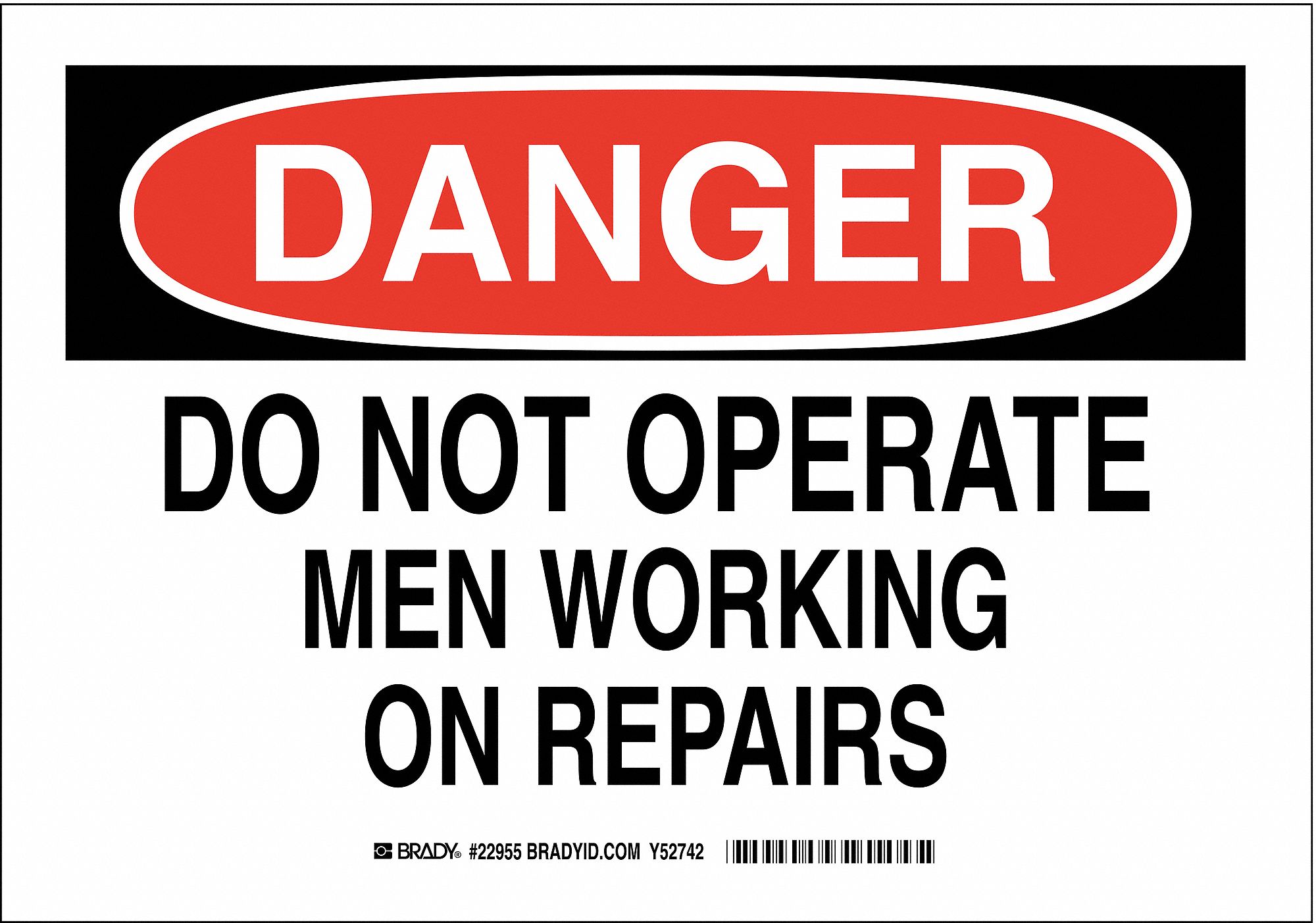 Plastic, Danger Sign, 10" Width, 7" Height, White, With Mounting Holes ...