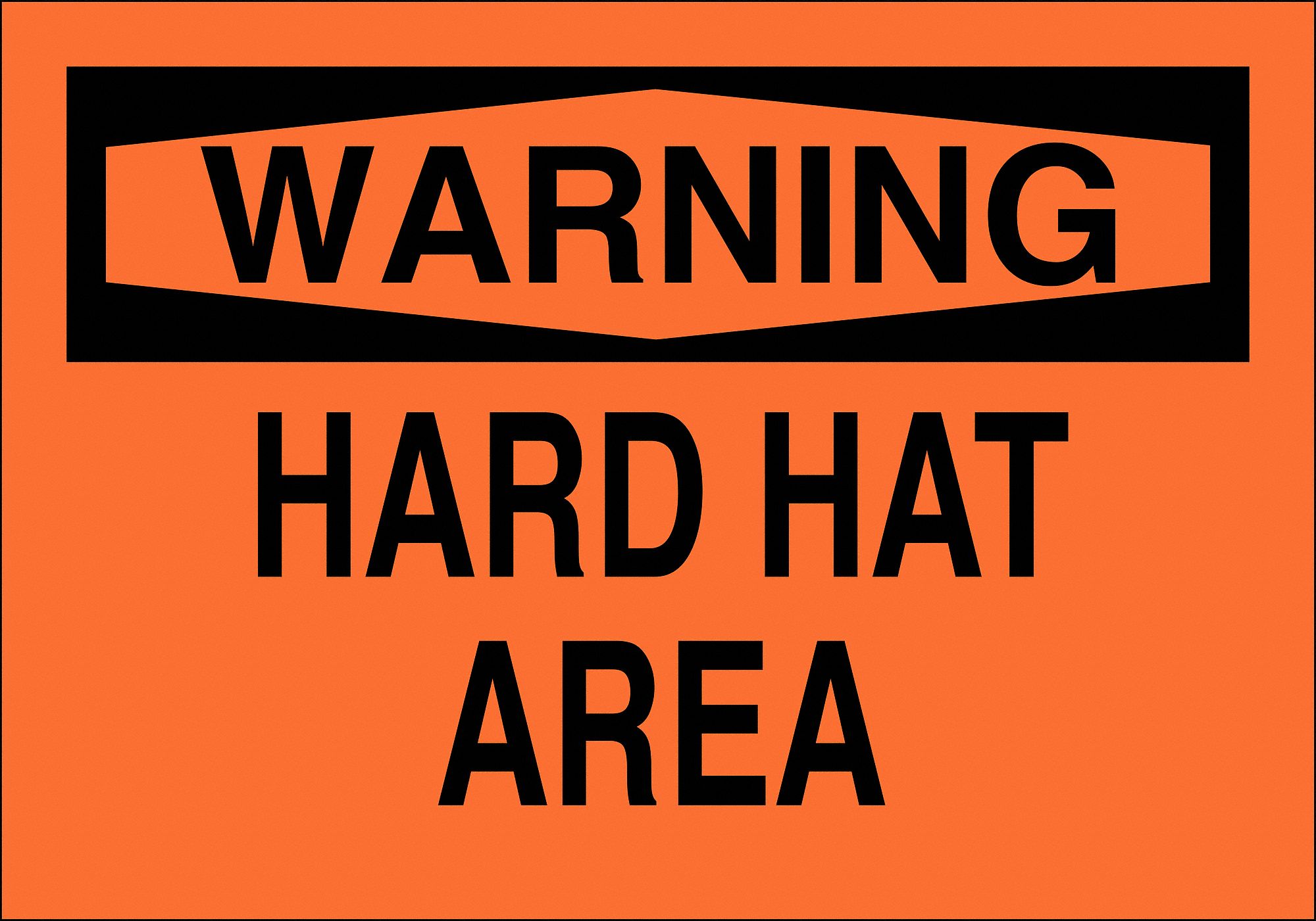 Warning Sign, Hard Hat Area, Header Warning, Rectangle, 10 in Height ...