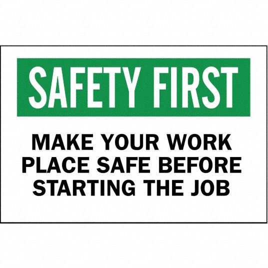 Aluminum, Safety Slogan Sign, 10" Width, 7" Height, White, With ...