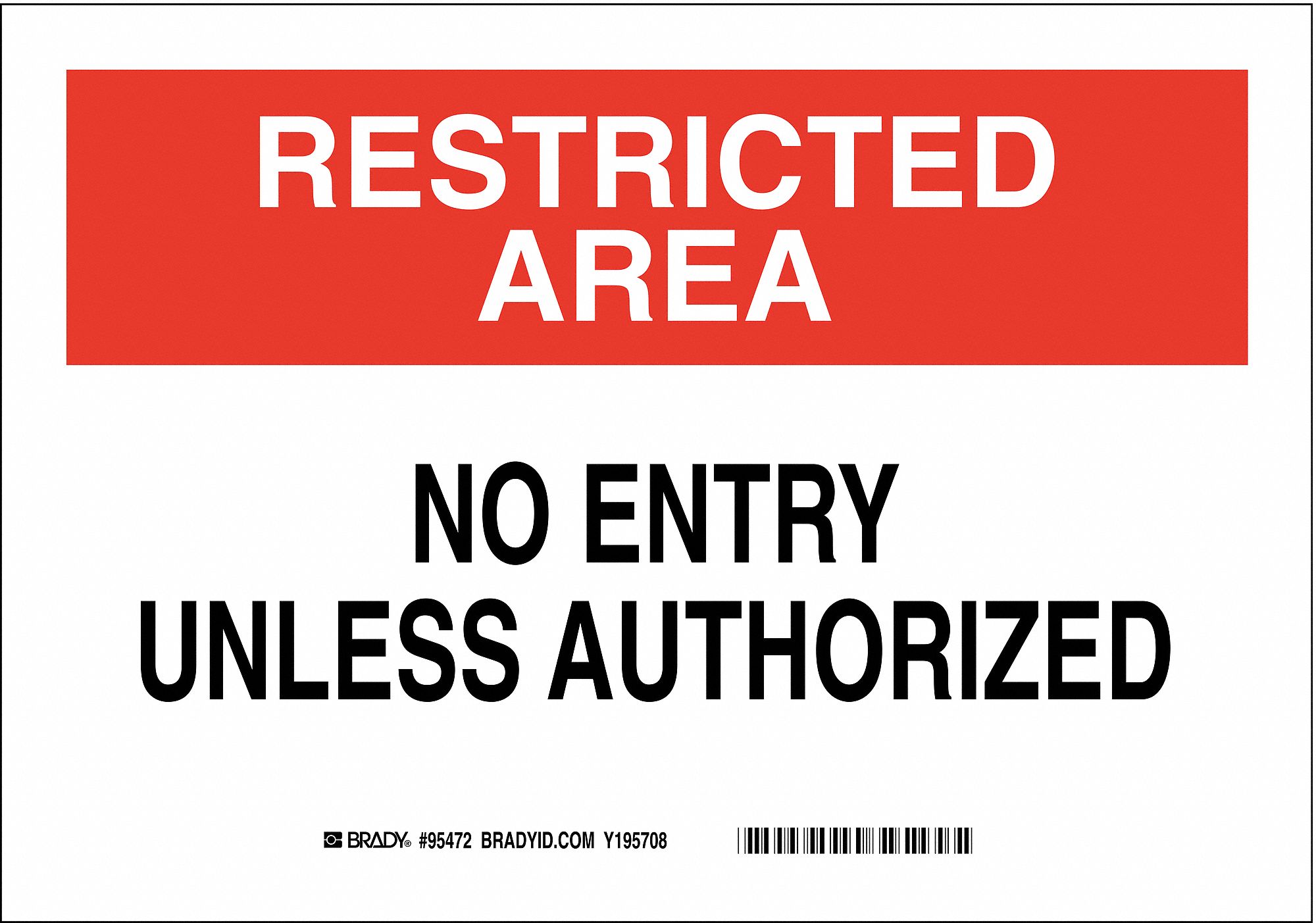BRADY Letrero de Entrada,Poliestireno,14"x10" - Señalamientos de ...