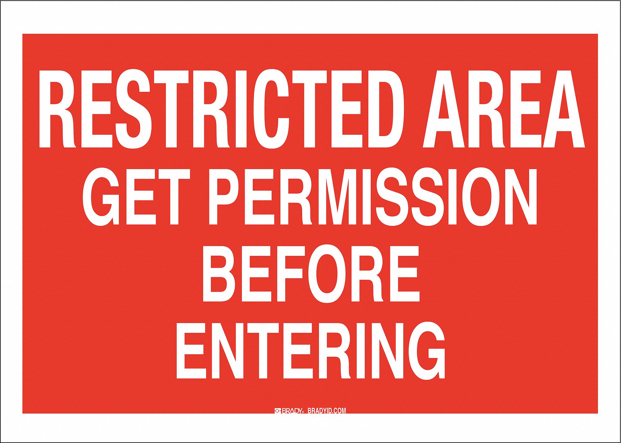 Plastic, Restricted Area Sign, Restricted Area, 14 in Width, 10 in ...