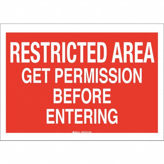 Plastic, Restricted Area Sign, Restricted Area, 14 in Width, 10 in ...