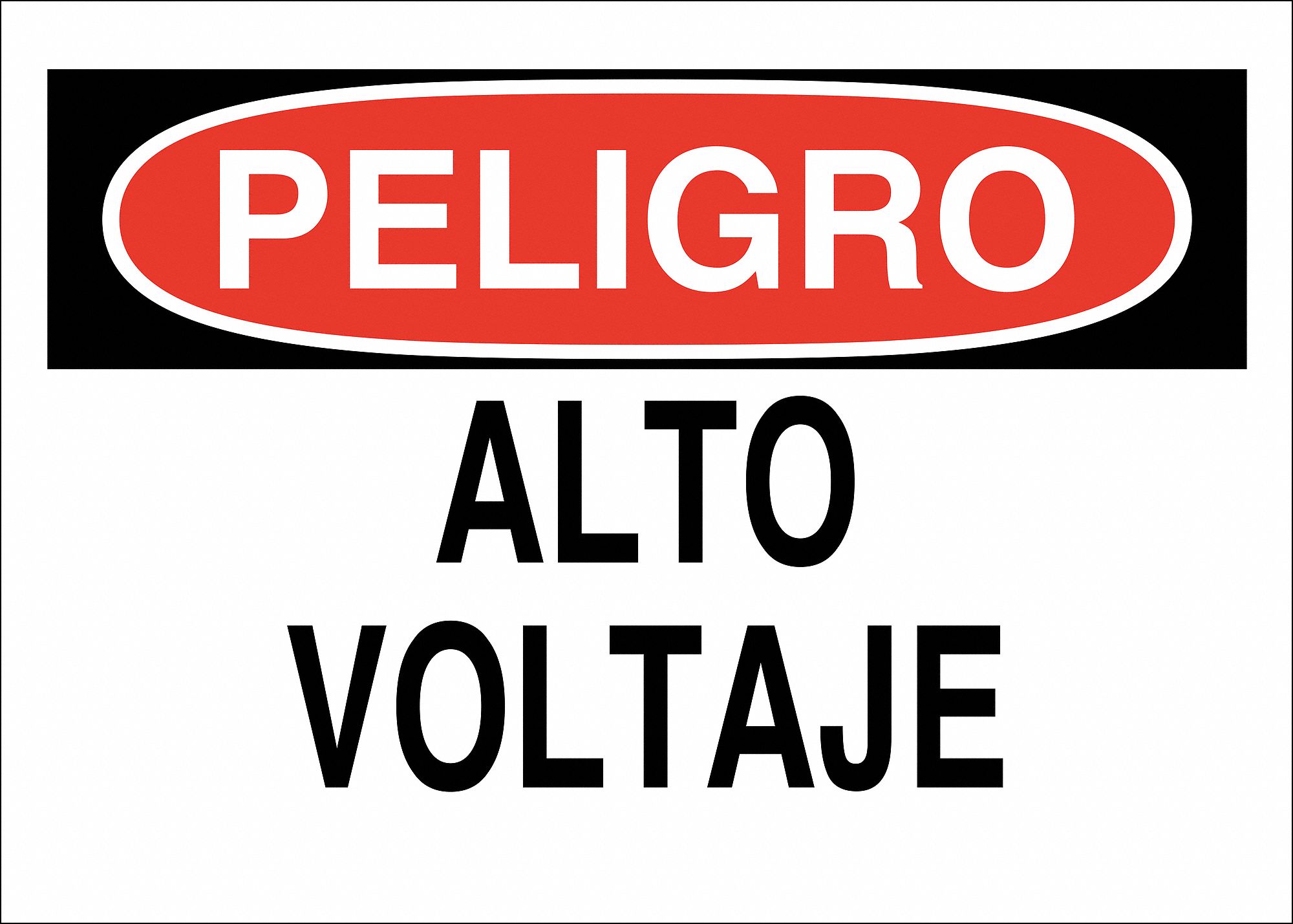 Danger/Peligro Sign, Alto Voltaje, Header Peligro, Rectangle, 7 in ...