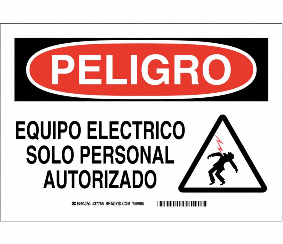 BRADY Letrero de Peligro, Encabezado: Peligro, Material Poliéster ...