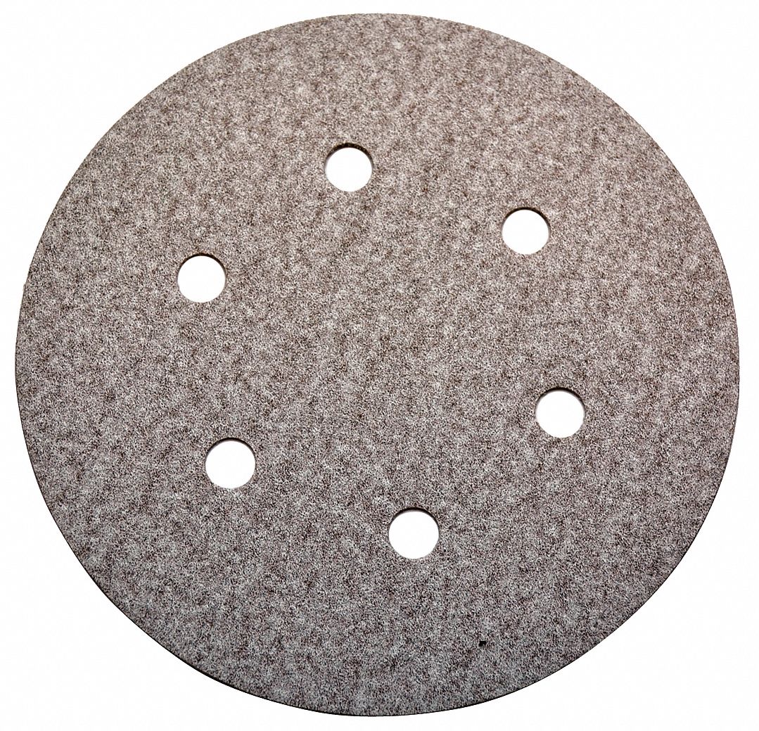 WESTWARD Hook-and-Loop Sanding Disc, Coated, 6 Hole, 6 in Disc Diameter ...