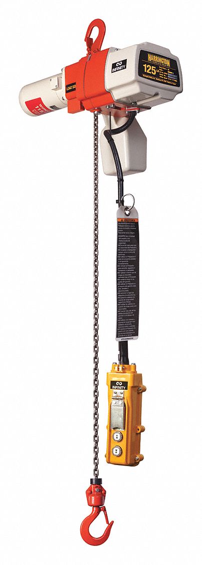 HARRINGTON, 125 lb Load Capacity, 2 Speeds, Electric Chain Hoist ...
