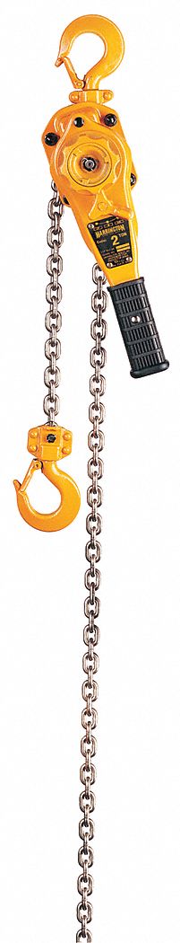 HARRINGTON, Hook Mounted - No Trolley, 4,000 lb Lifting Capacity, Lever Chain Hoist - 23XR54 ...