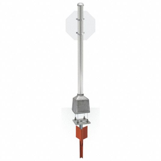 4 1/2 in Round, Breakaway Feature, Signal Pole with Base - 23Y012|2180 ...