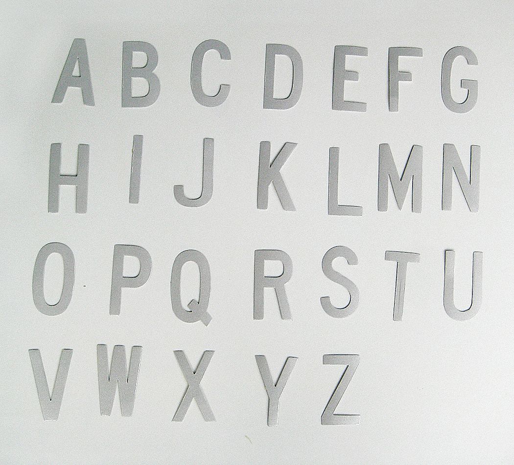 Number and Letter Combo Kit, A Thru Z, 0 Thru 9. $, &, Silver Gray, 1 ...