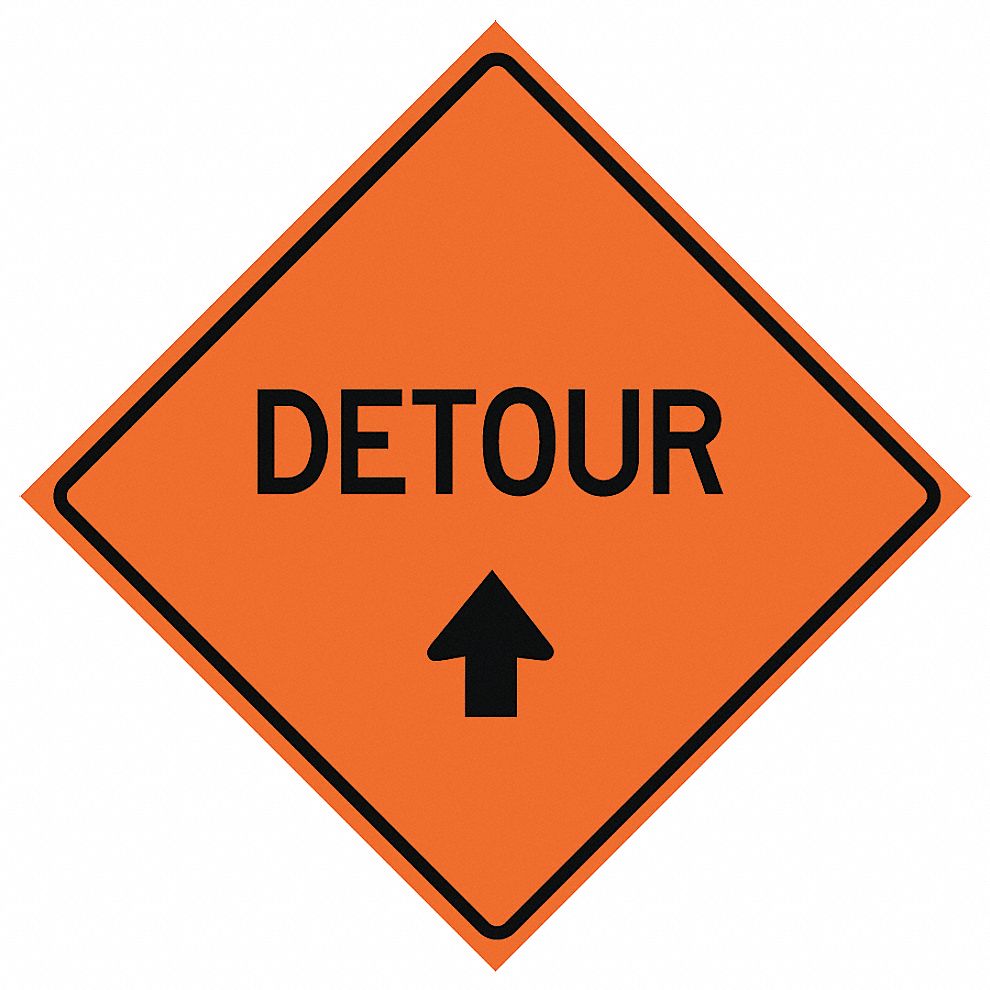 EASTERN METAL SIGNS AND SAFETY Detour Traffic Sign, Sign Legend Detour ...