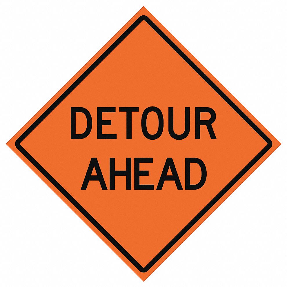 EASTERN METAL SIGNS AND SAFETY Detour Traffic Sign, Sign Legend Detour ...
