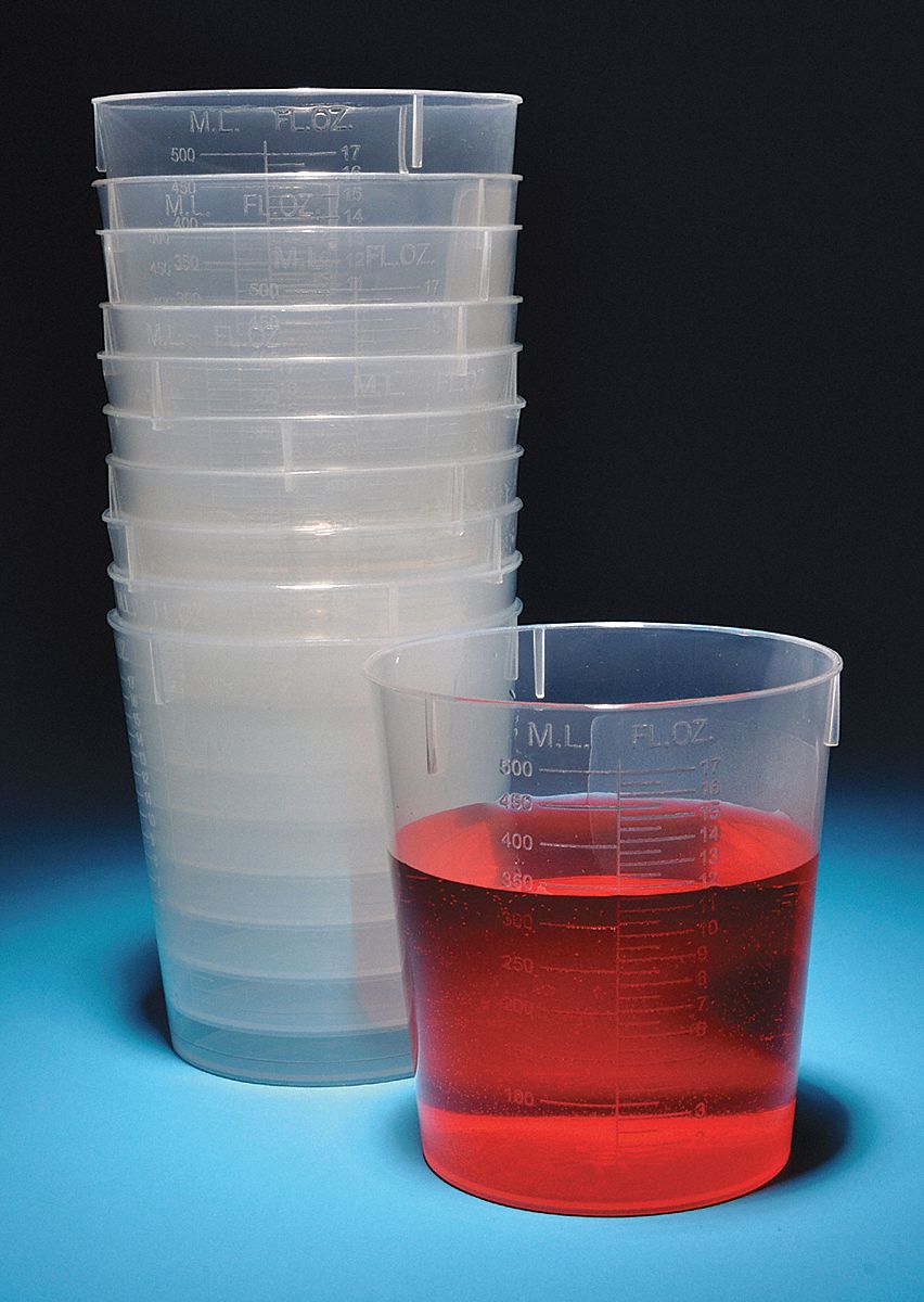 Beaker, 120mL/4.06 oz, Low Form, 10 to 120 mL, 0.5 to 4 oz Graduation ...