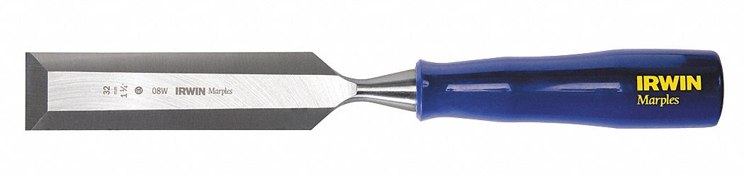 IRWIN Woodwork Chisel: Plastic, 5 1/2 in Overall Lg, 1 1/4 in Wd ...