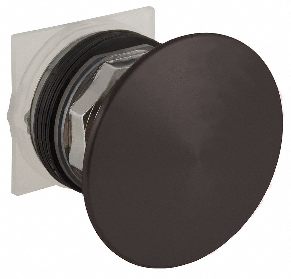 SCHNEIDER ELECTRIC, Black, 30 mm Mounting Size, Mushroom Head Push ...