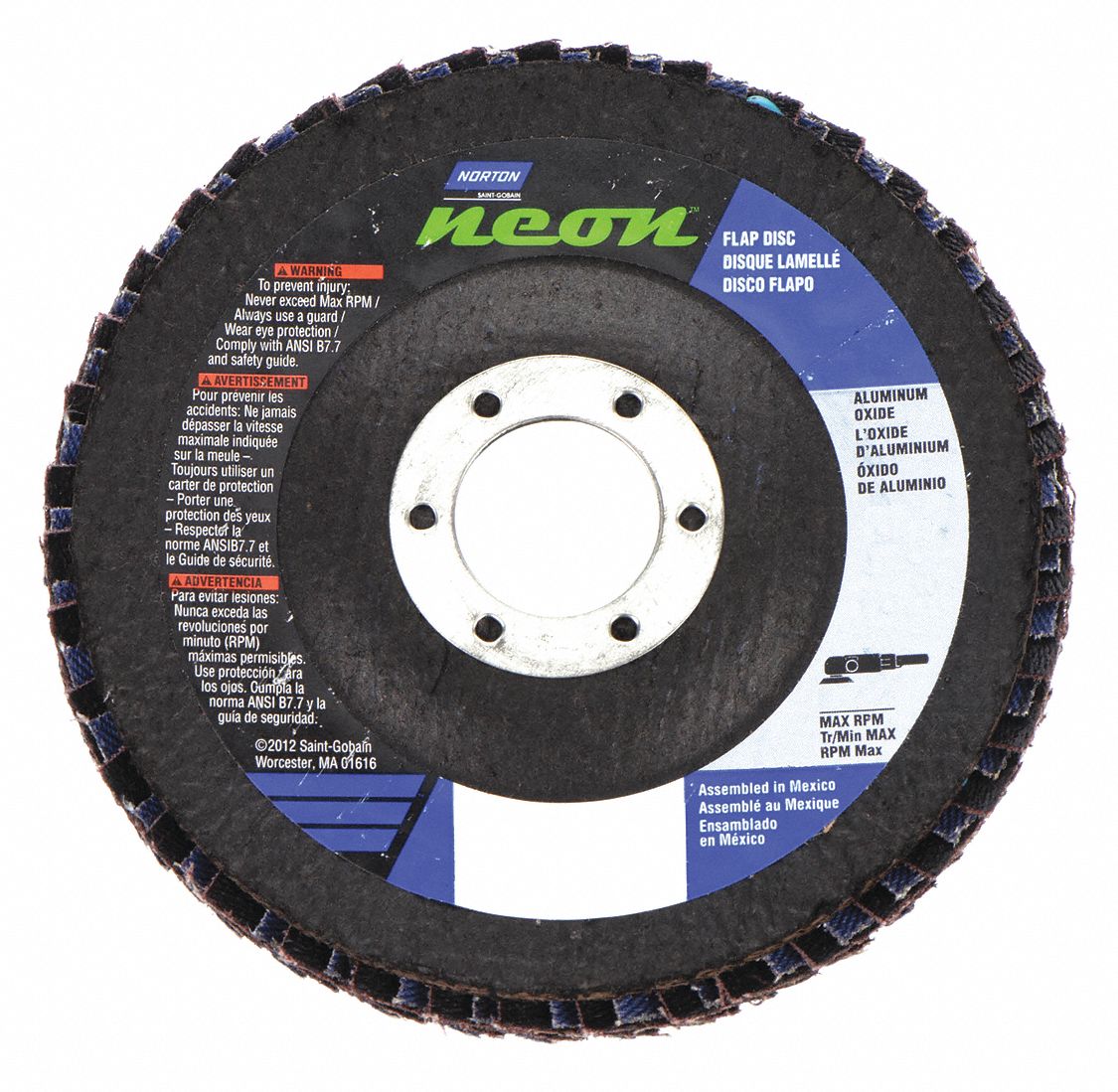 Flap Disc,4 1/2 In x 60 Grit,7/8 - Grainger