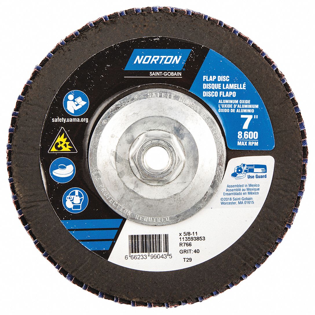 Flap Disc,7 In x 40 Grit,5/8-11 - Grainger