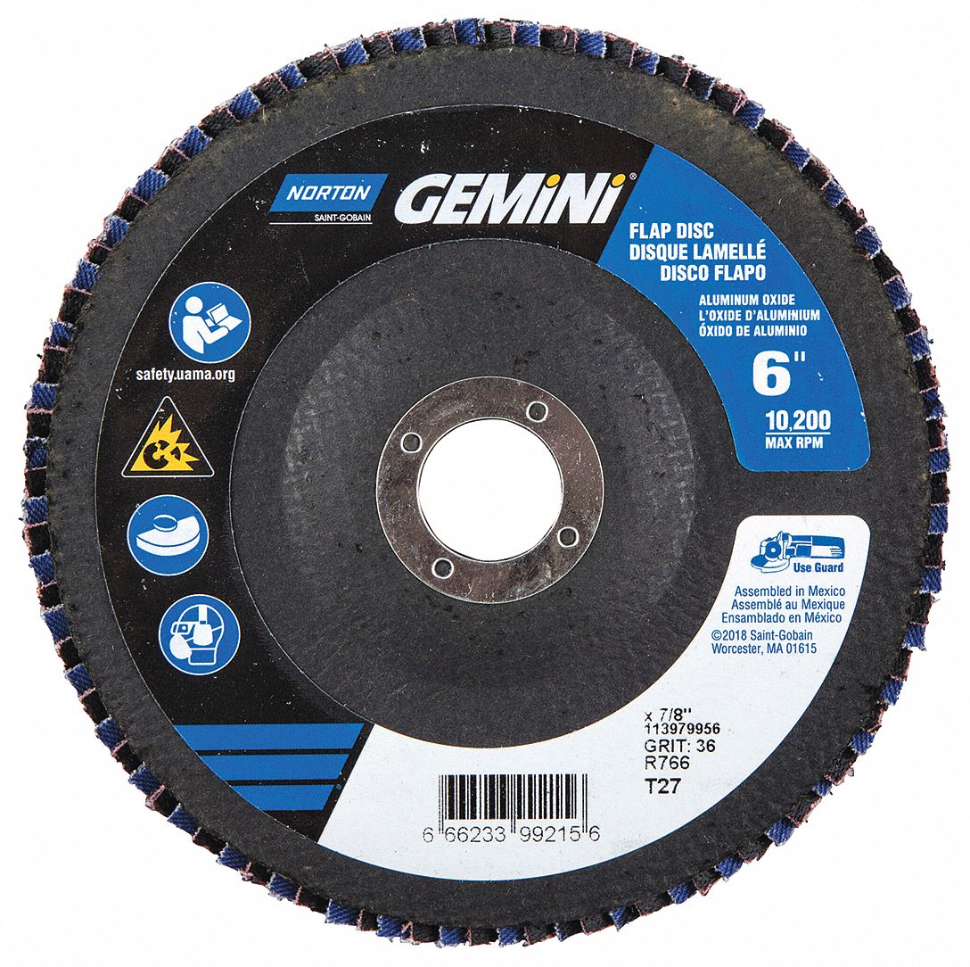 Flap Disc,6 In x 36 Grit,7/8 - Grainger