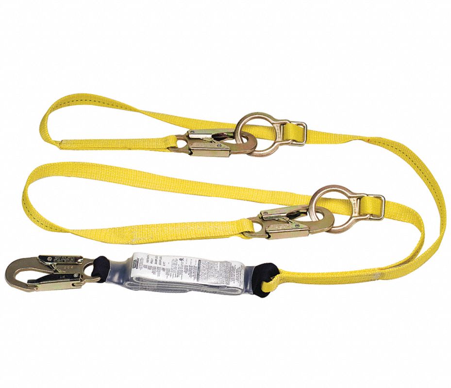 MSA Cuerda de Seguridad Amortiguadora, Amarillo, Sí, Acero, 2, 310 lb ...