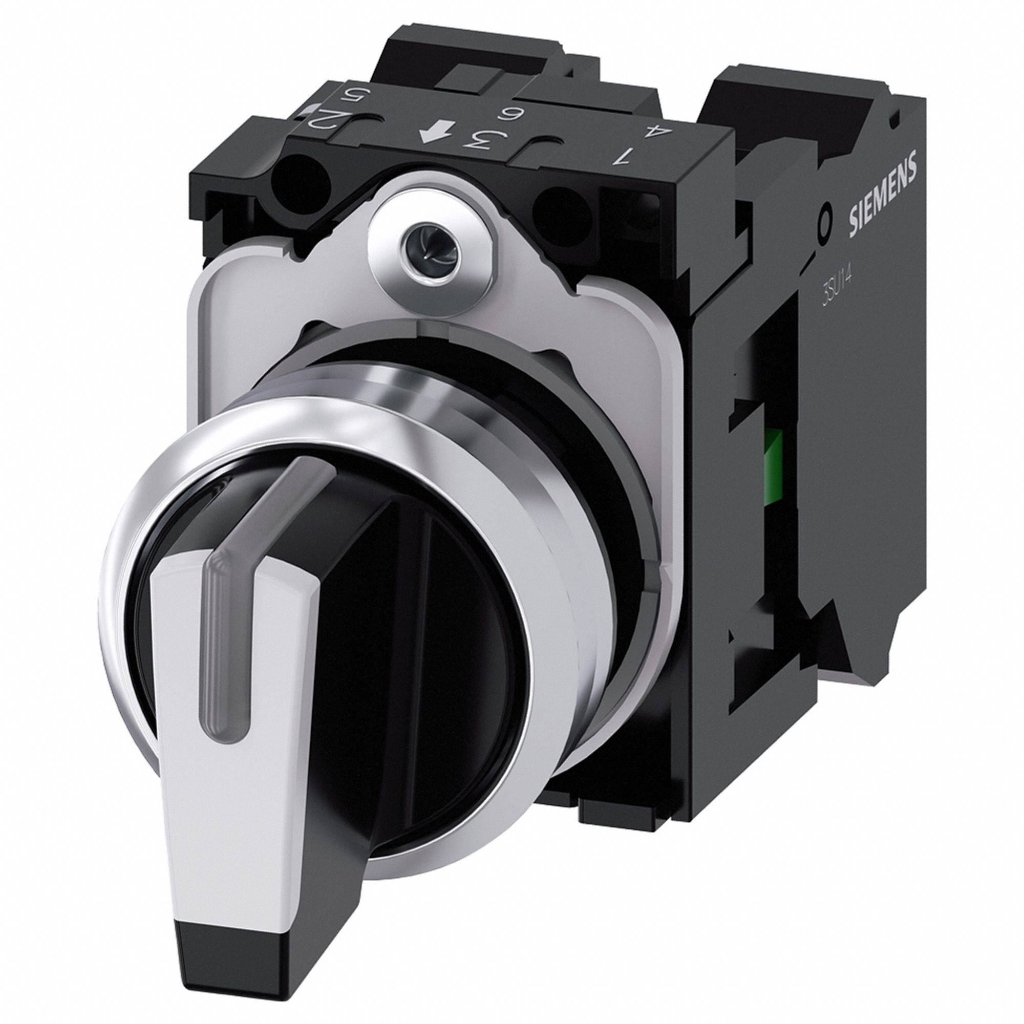 SIEMENS, 22 mm Panel Mounting Size, 3 Positions, Selector Switch ...