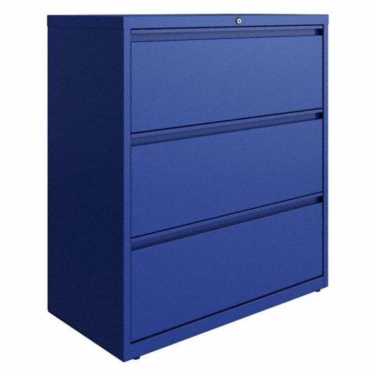 HIRSH, Classic Blue, 3 Drawers, Lateral File Cabinet - 813X31|24254 ...