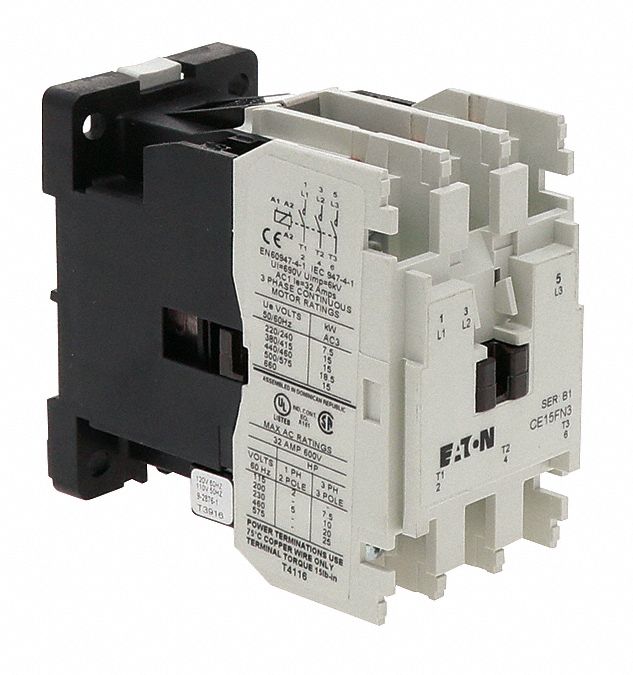 EATON, Non-Reversing, 3 Poles, IEC Magnetic Contactor - 242Y27 ...