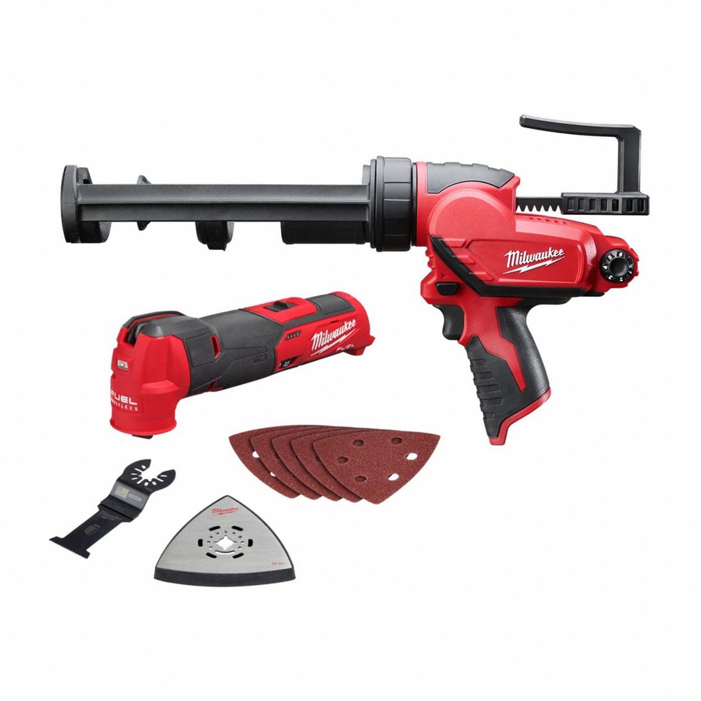 MILWAUKEE, 2 Tools, Caulk Gun/Oscillating Tool, Tool Combination Kit ...