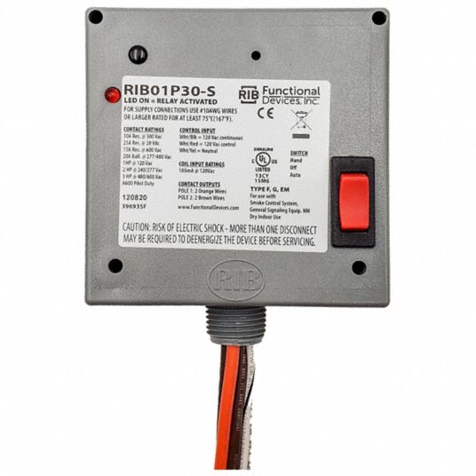 FUNCTIONAL DEVICES INC / RIB, Enclosed Relay,30A,DPST-N/O - 244V81 ...