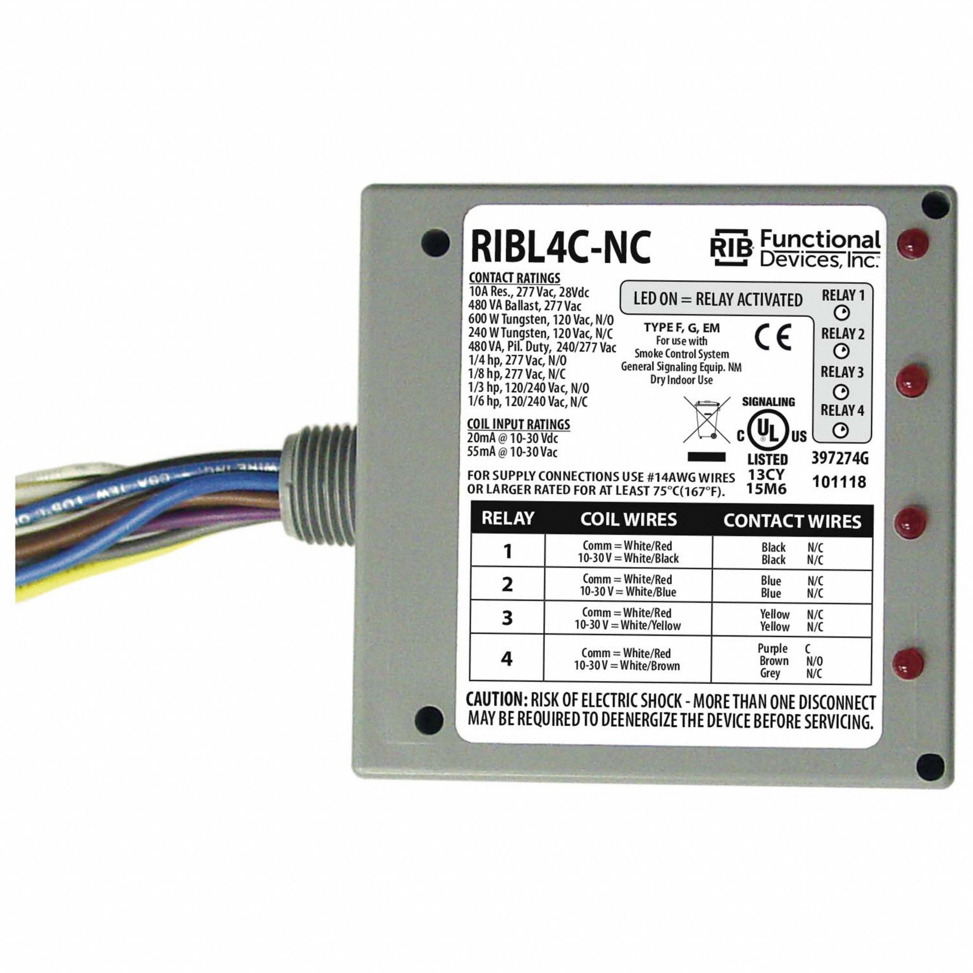 FUNCTIONAL DEVICES INC / RIB, Enclosed Relays,10A,3 SPS - 244W45|RIBL4C ...
