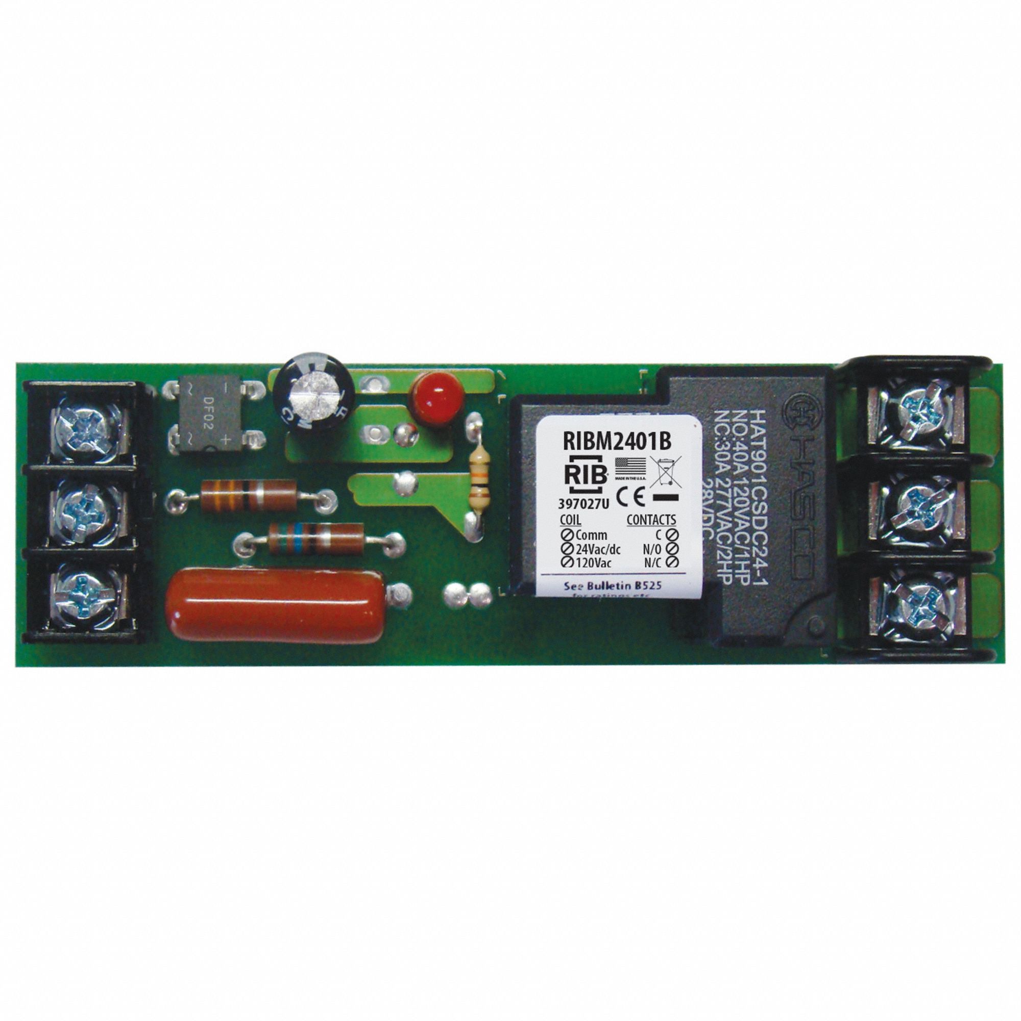 FUNCTIONAL DEVICES INC / RIB, Track Mnt Relay,20A,SPDT,24VAC/DC,120VAC ...