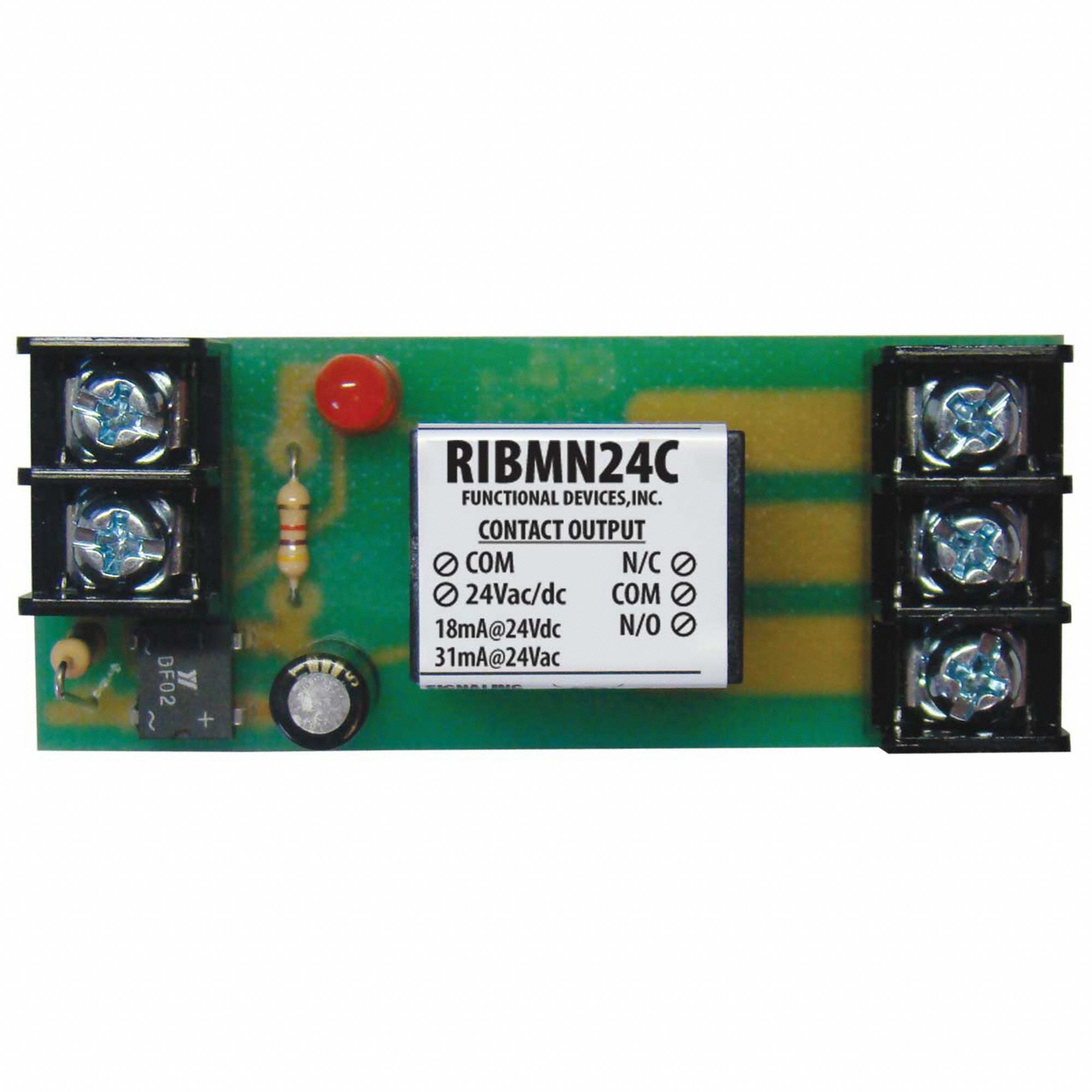 FUNCTIONAL DEVICES INC / RIB, Track Mount Relay,15A,SPDT,24VAC/DC ...