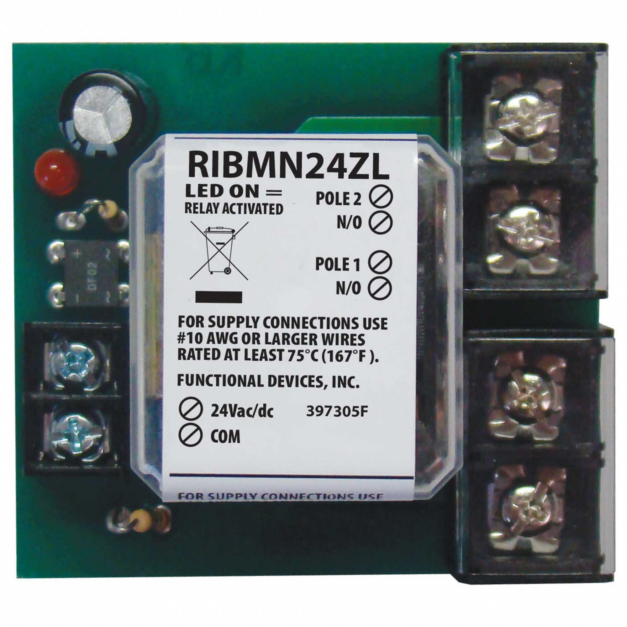 RIB, Track Mount Relay,30A,DPST-N/O - 244X02|RIBMN24ZL - Grainger