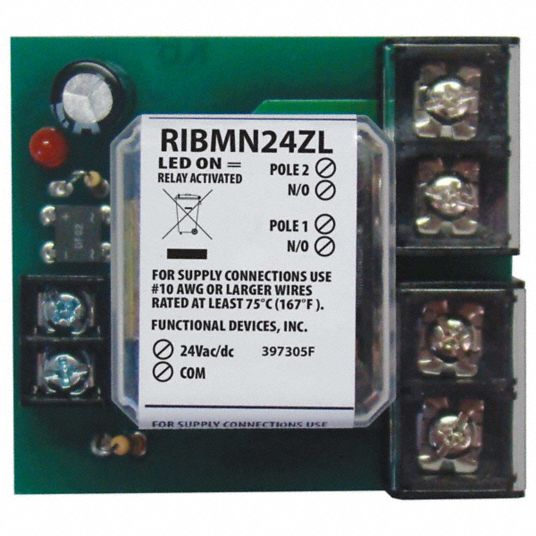 RIB, Track Mount Relay,30A,DPST-N/O - 244X02|RIBMN24ZL - Grainger