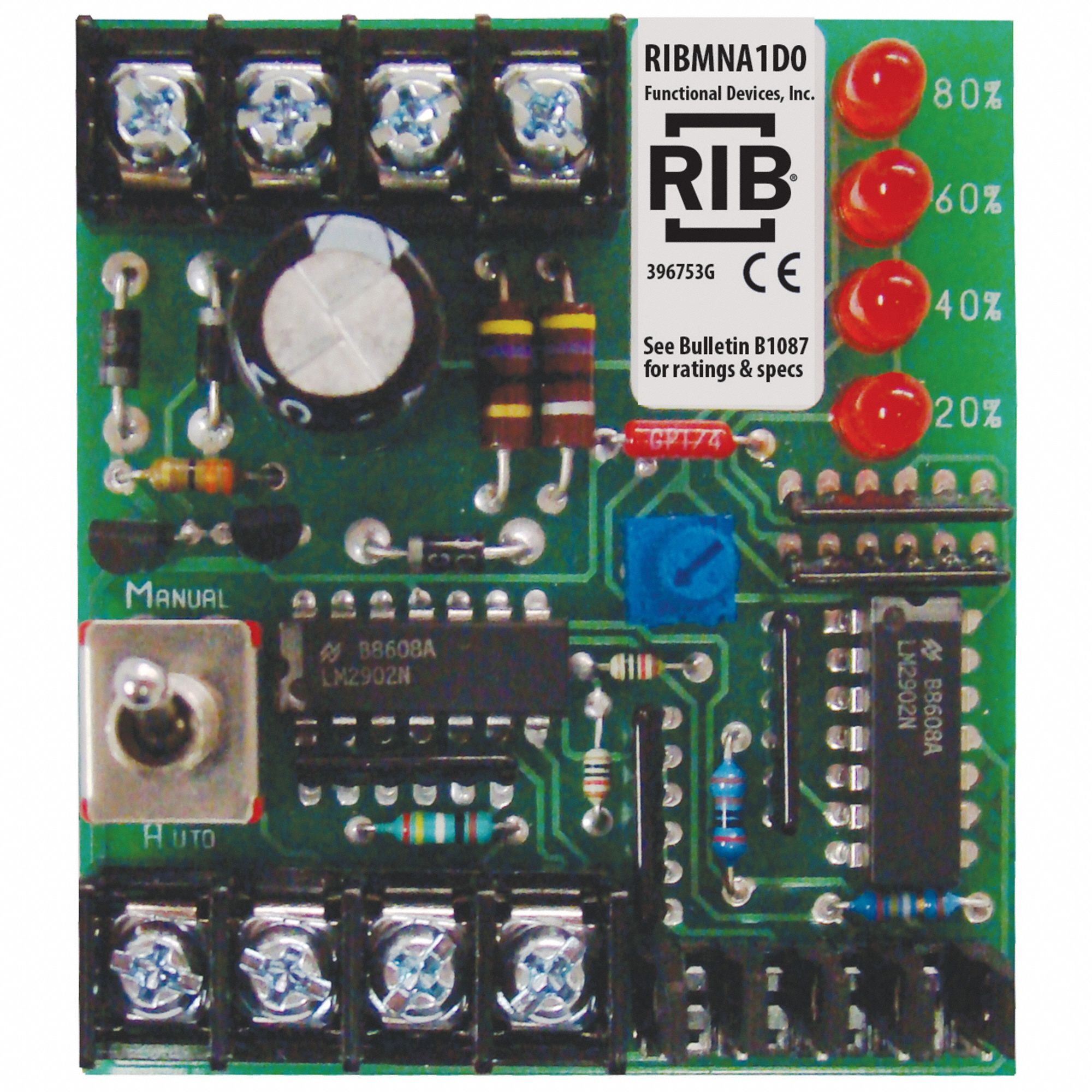 FUNCTIONAL DEVICES INC / RIB, Track Mount,Analog Override Switch - 244X04|RIBMNA1D0 - Grainger