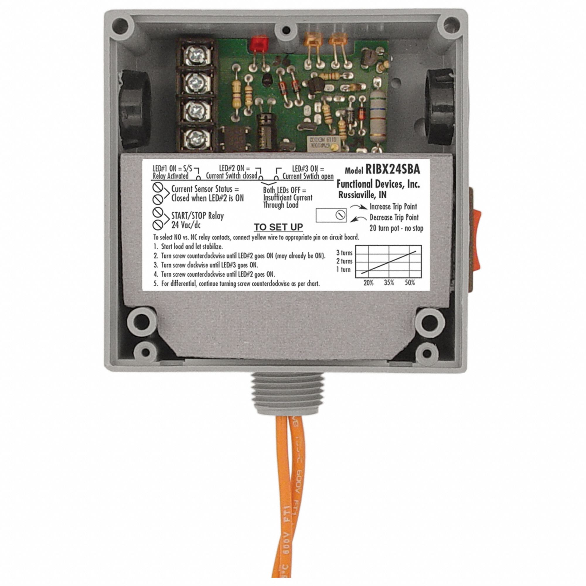 Enclsd,20A,Rly/Current Switch,Adjustable - Grainger