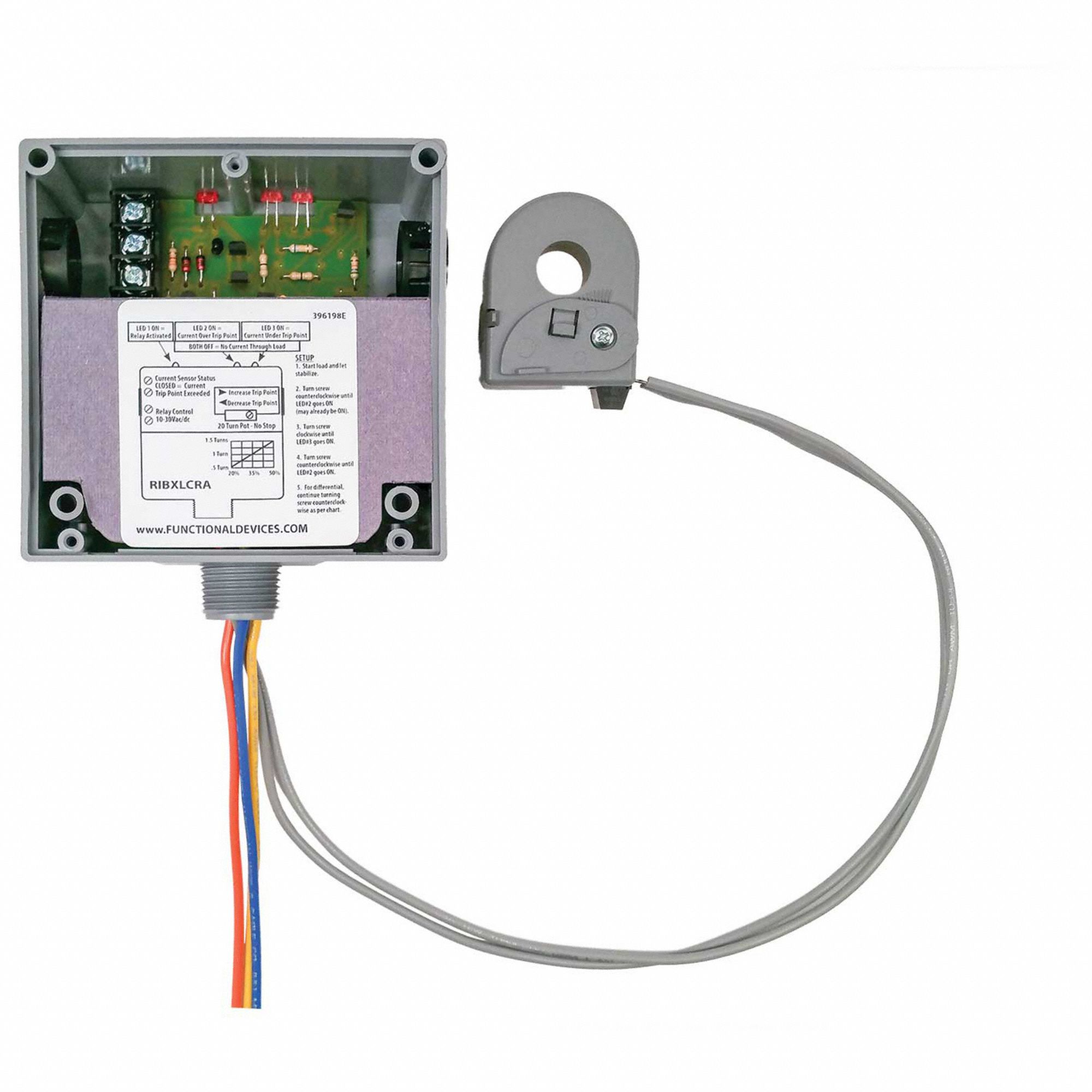 FUNCTIONAL DEVICES INC / RIB, Enclosed Relay/Rmote Solid Core,Adj.,10A ...