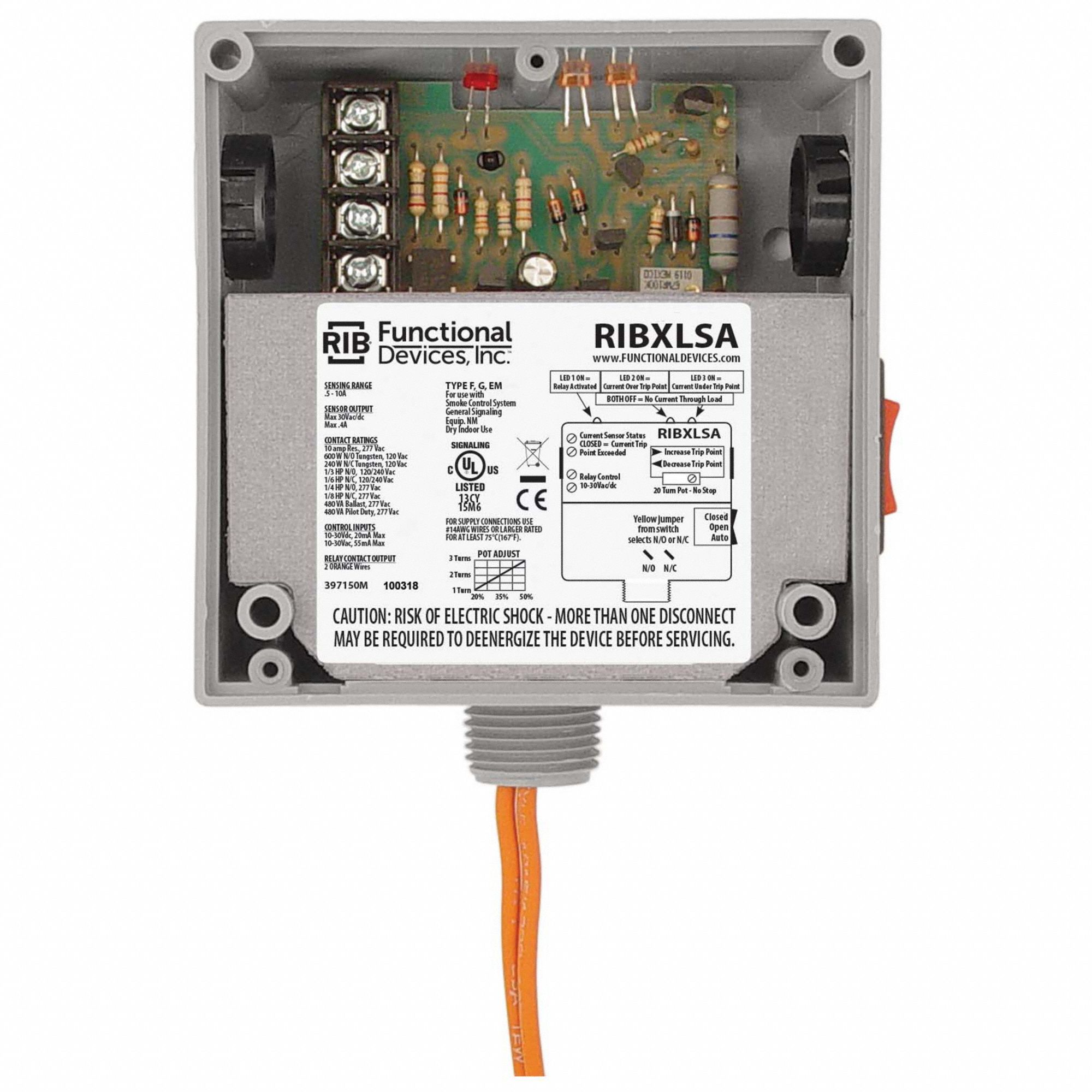 Enclosed Relay/Current Switch,Adj.,10A - Grainger